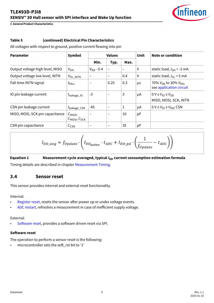 TLE493DP3I8XTMA1 datasheet page 9