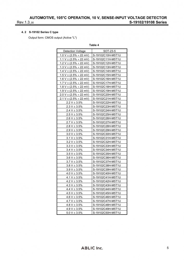 S-19102/19108 datasheet page 5