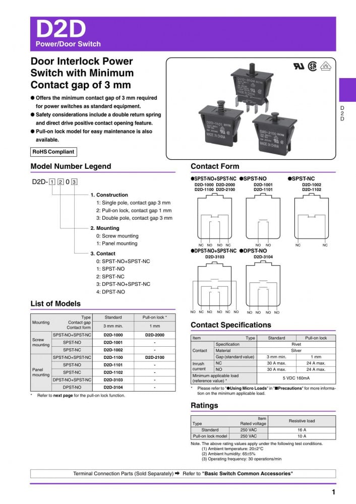 OMRON D2D technical document page 1