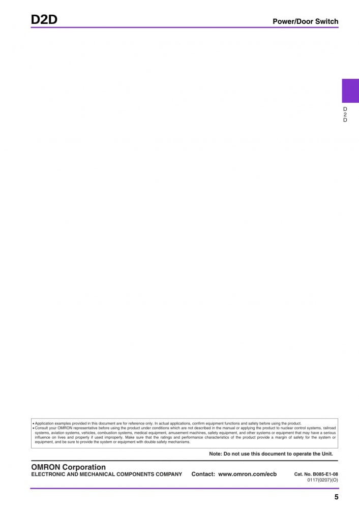 OMRON D2D technical document page 5