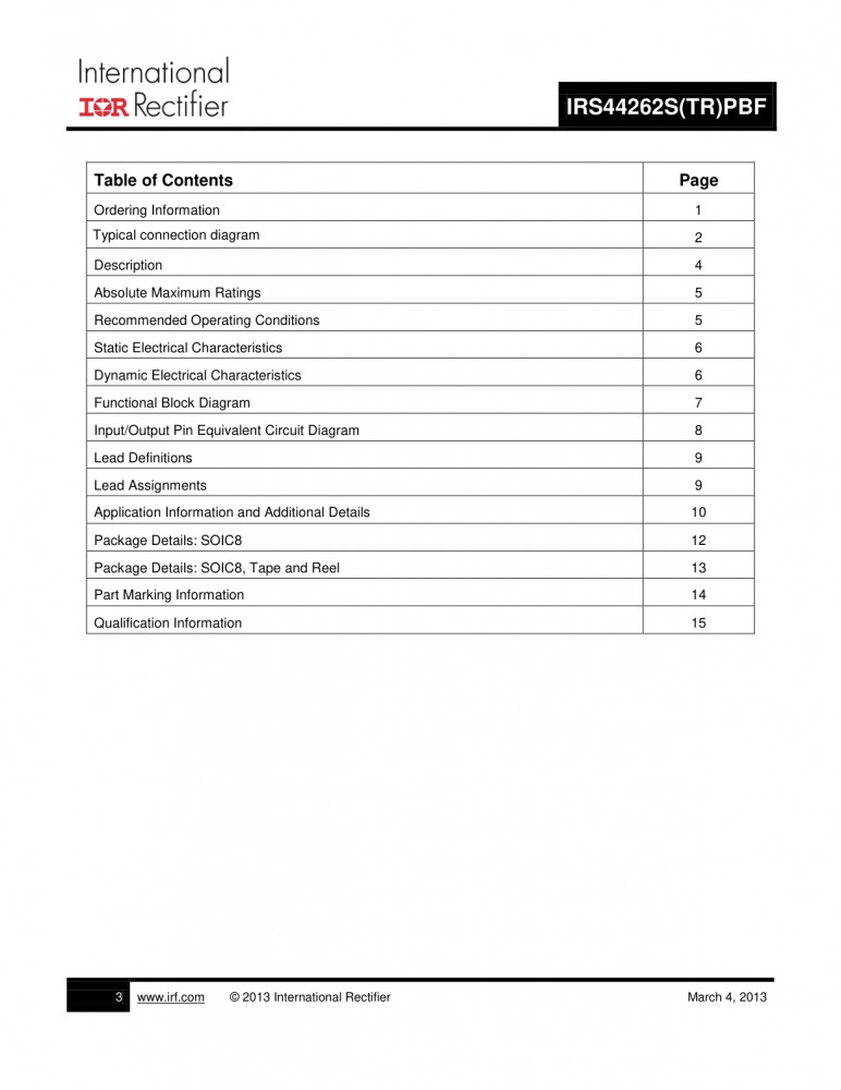 IRS44262SPBF datasheet page 3