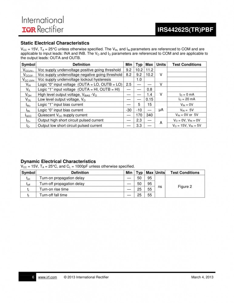 IRS44262SPBF datasheet page 6