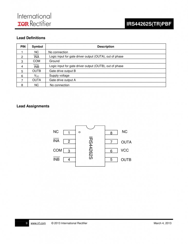 IRS44262SPBF datasheet page 9