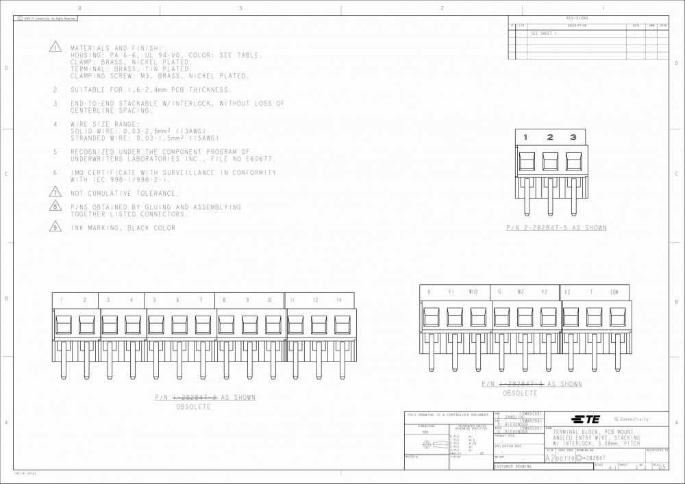 TE Connectivity 282847-5 controlled drawing page 2