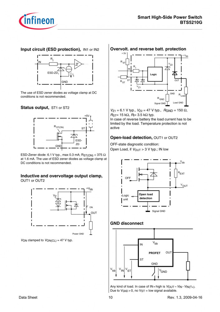 BTS5210G datasheet page 10