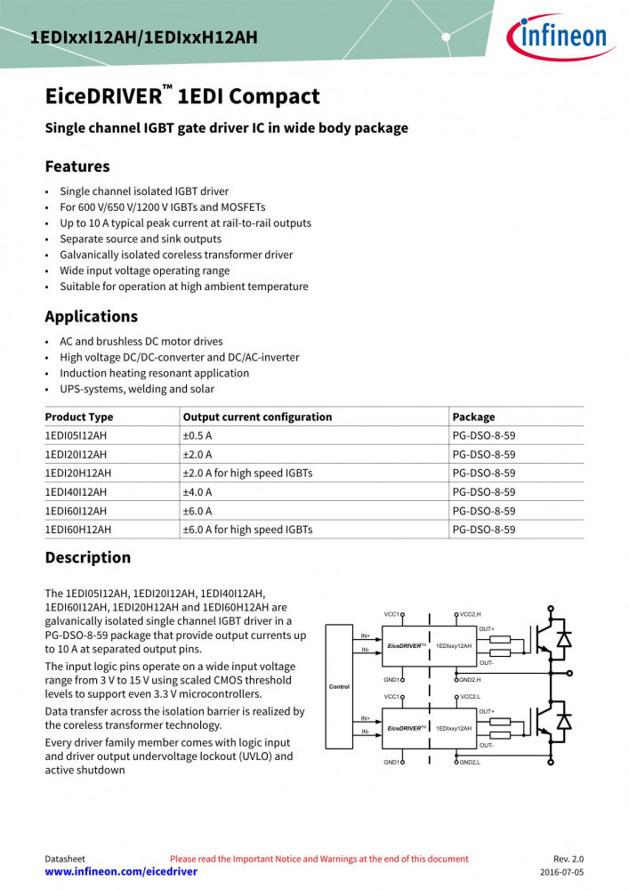 1EDI20I12AH datasheet page 1