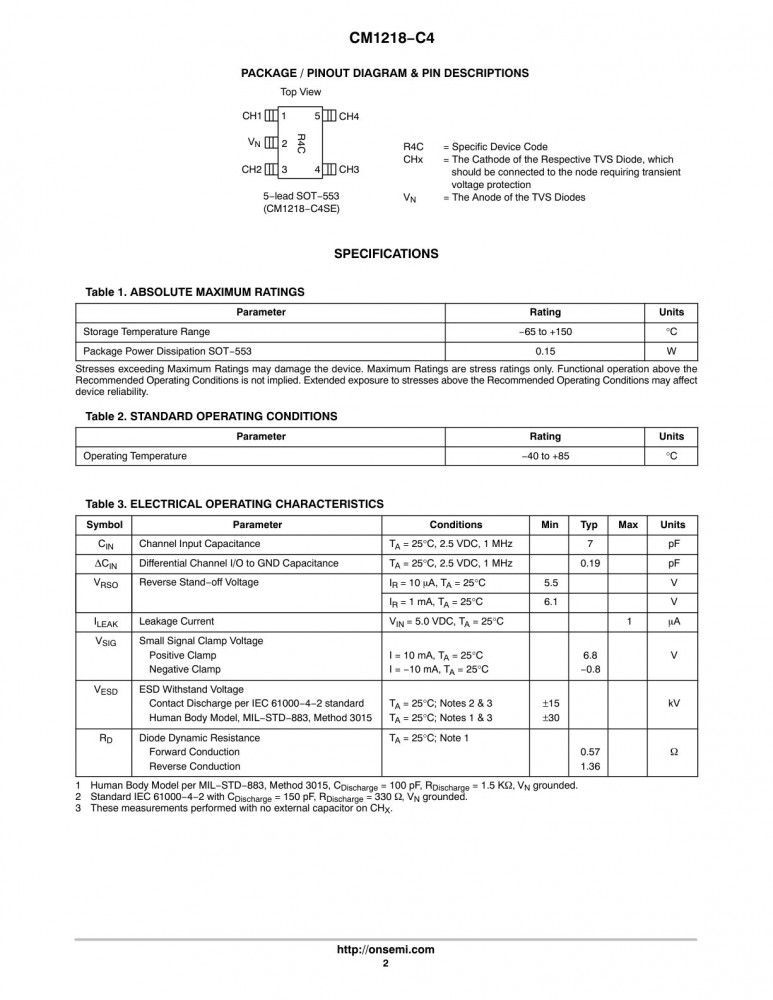 CM1218-C4SE datasheet page 2