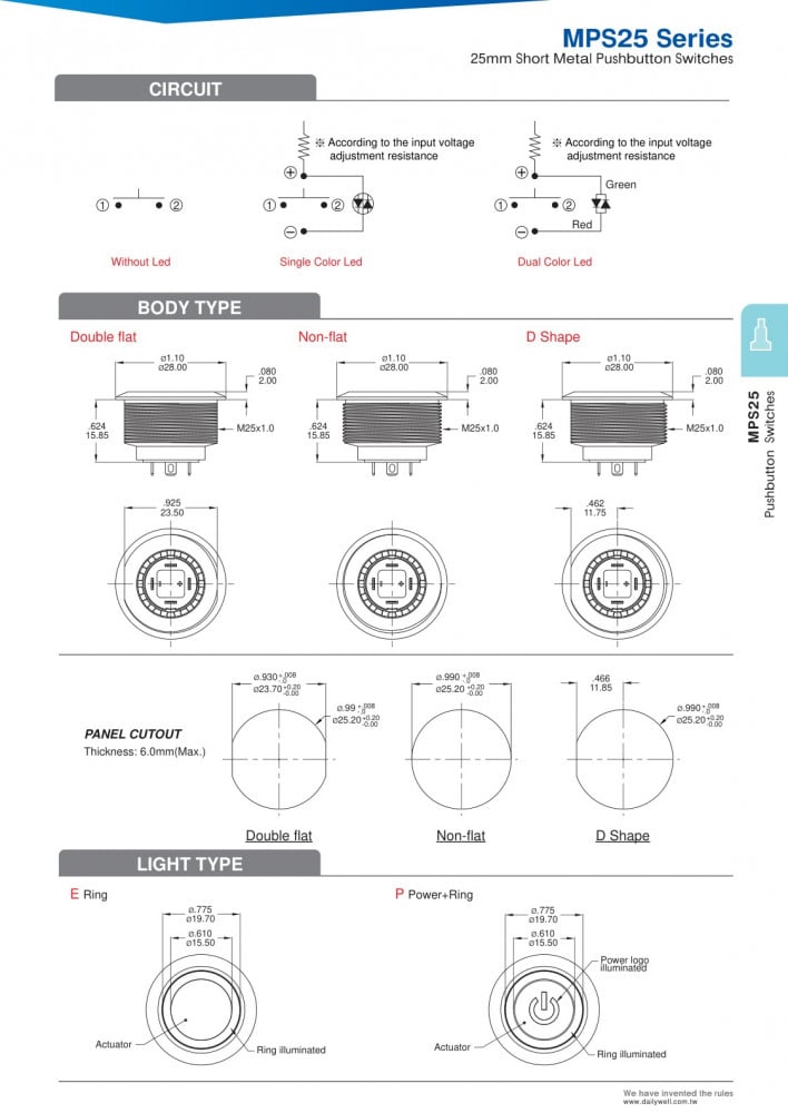 Dailywell MPS25-A01FE-3-JR-3V datasheet page 2