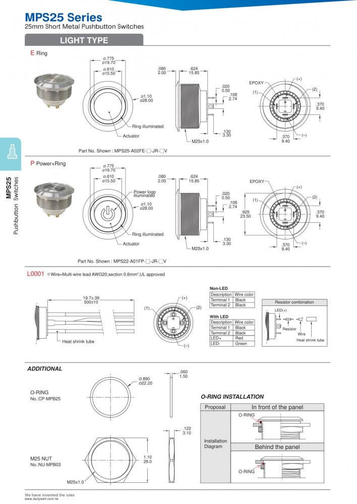 Dailywell MPS25-A01FE-3-JR-3V datasheet page 3