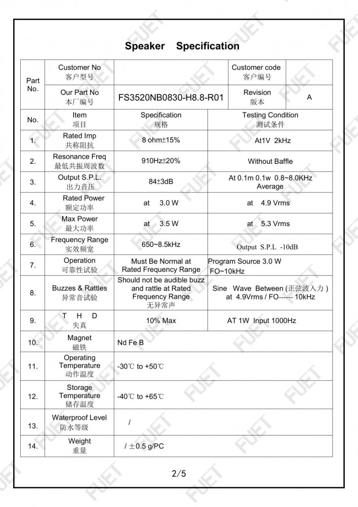 FUET FS3520NB0830-H8.8-R01 specification page 3