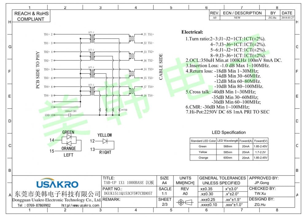 USAKRO DGUK1511Q153CF5W7CBD057 drawing sheet 2