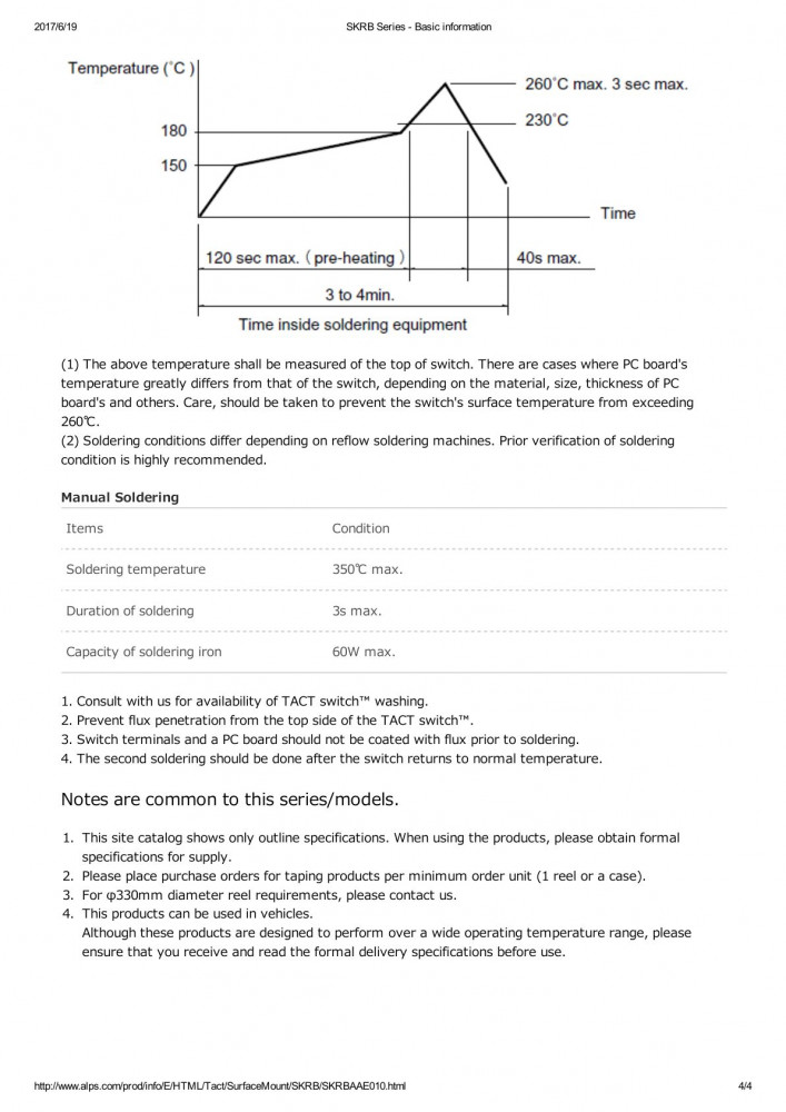 SKRBAAE010 soldering conditions