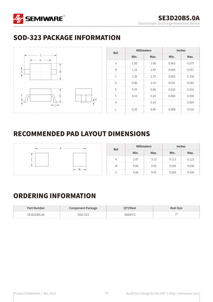 SE3D20B5.0A datasheet page 3