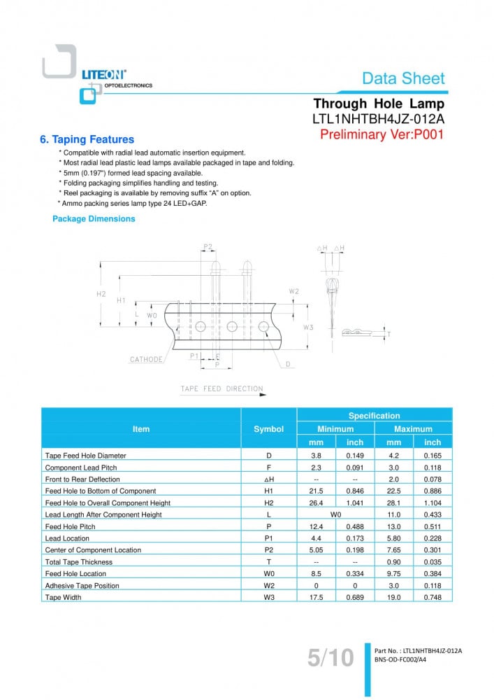LTL1HNTBH4JZ-012A datasheet page 5