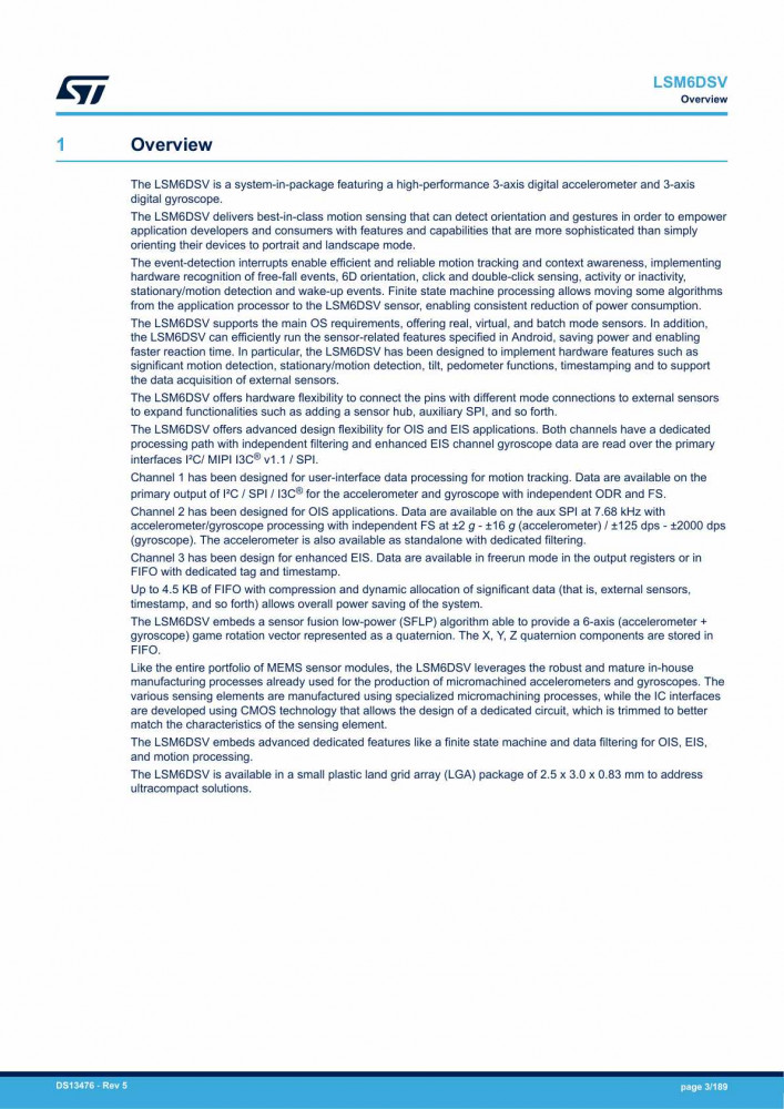 LSM6DSV document page 3