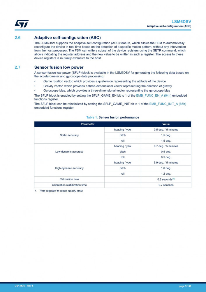 LSM6DSV document page 7