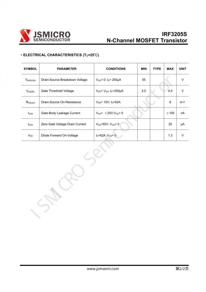IRF3205S-JSM datasheet page 2