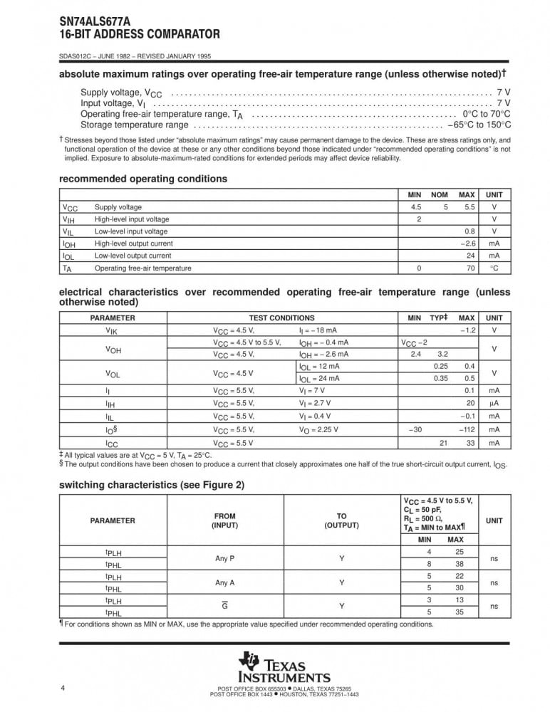 74HC677NT datasheet page 5