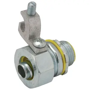 1/2 in. 90 Degree Liquidtight Connector, Insulated with Ground Lug