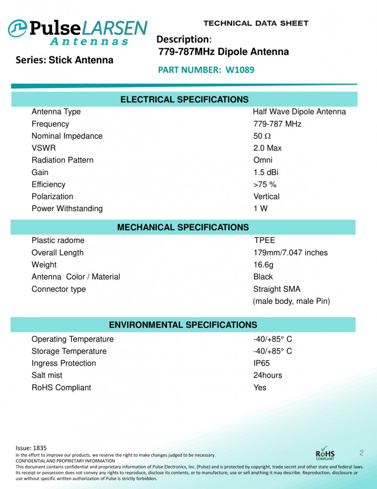 W1089 datasheet page 2