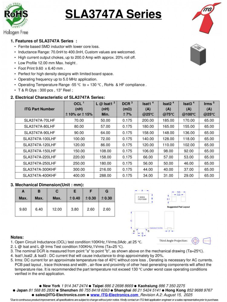 SLA3747A technical document page 1