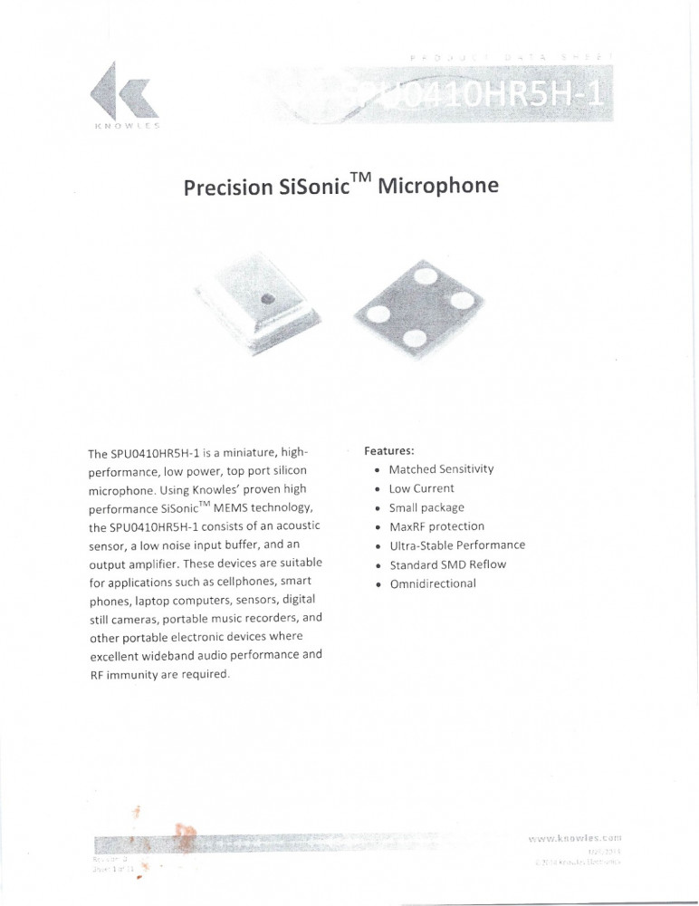 SPU0410HR5H-1 technical document page 1