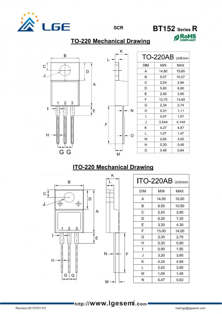 BT152-800R datasheet page 3