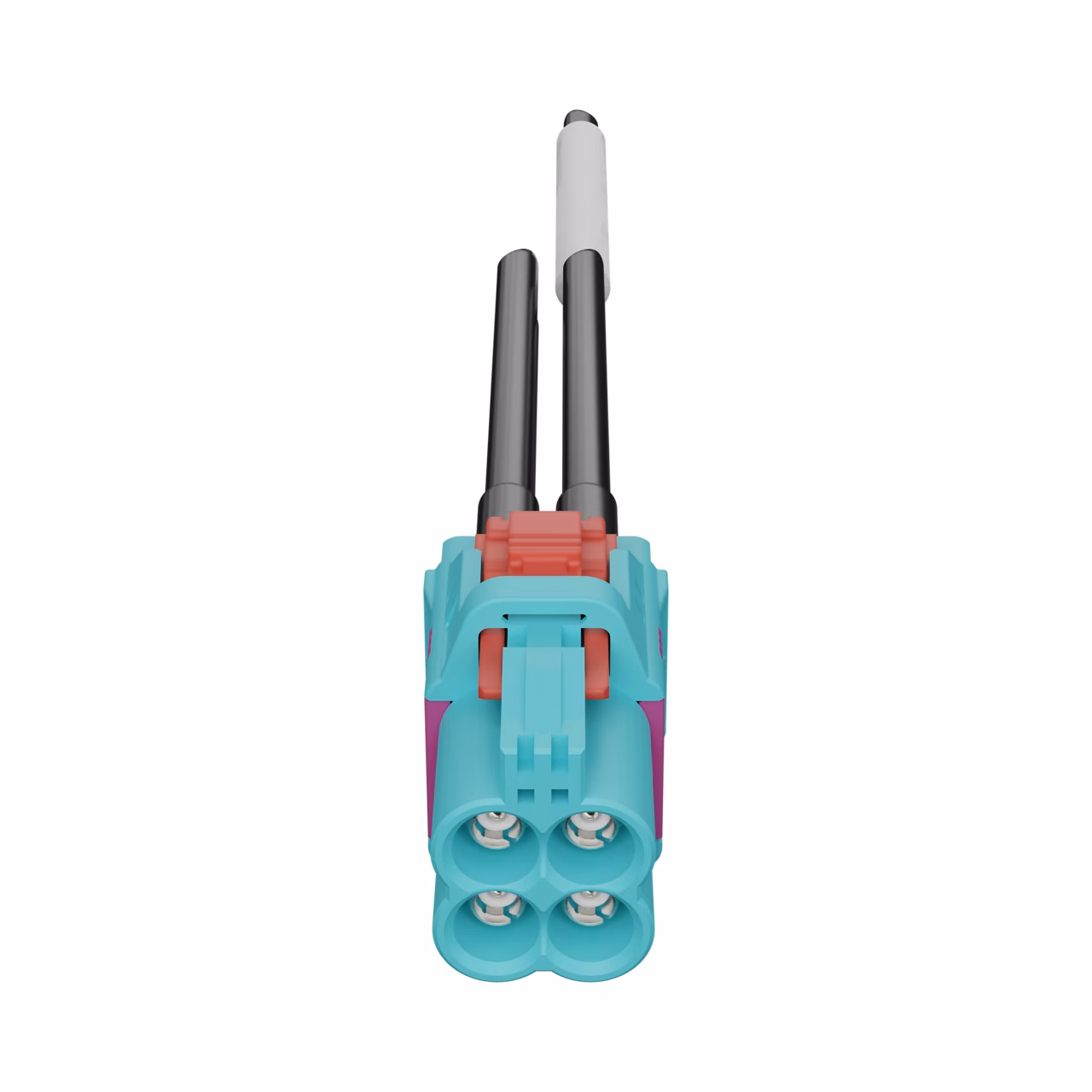 HFM Straight Quad Jack-to-Pigtail Off-the-Shelf (OTS) Cable Assembly, Key Z Water Blue, RG-174 Cable, 5000.00mm Length, 50 Ohms for sale