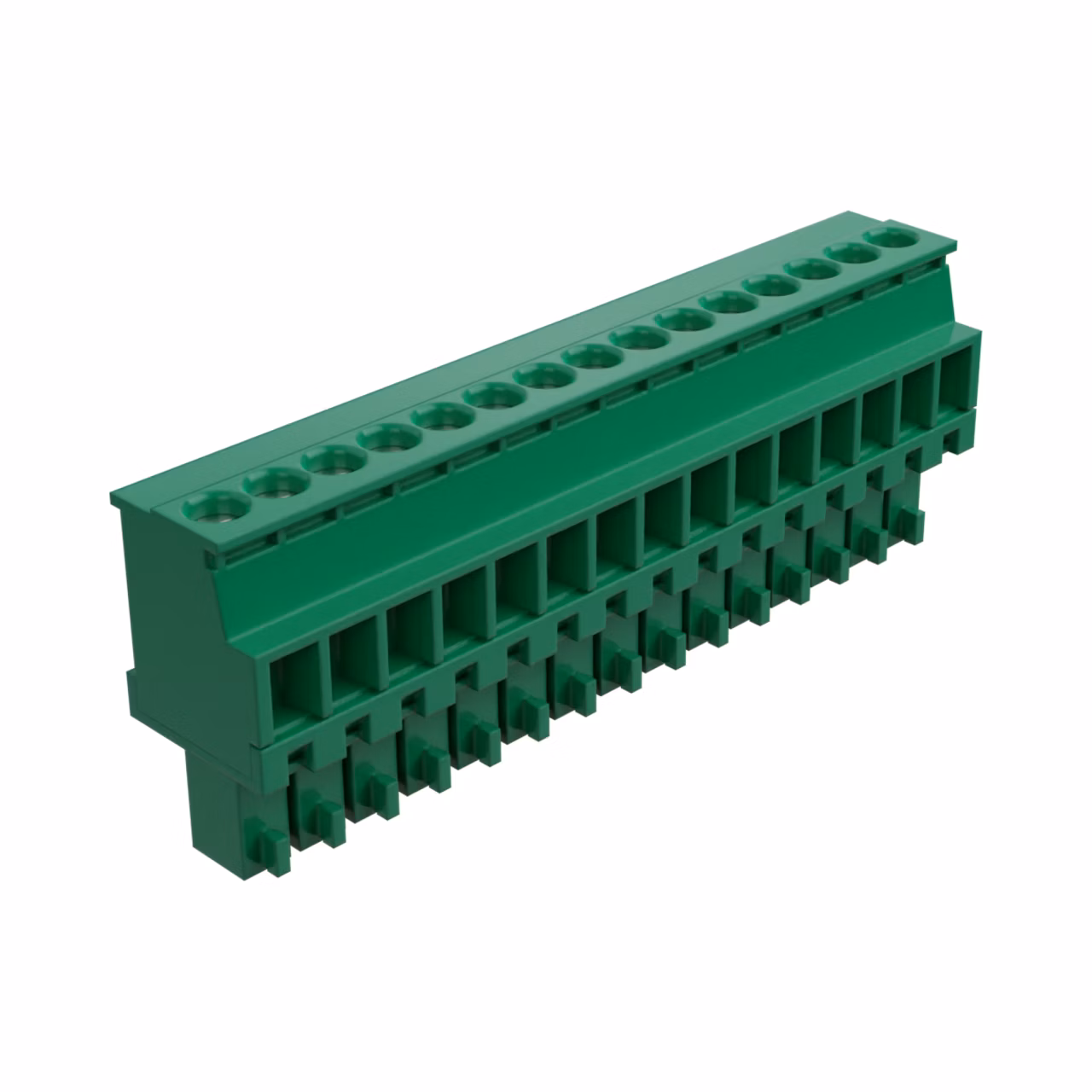 3.50mm Pitch Eurostyle Vertical Plug, Front Wire Entry, Green Housing, Gold (Au) Plated, 15 Circuits for sale
