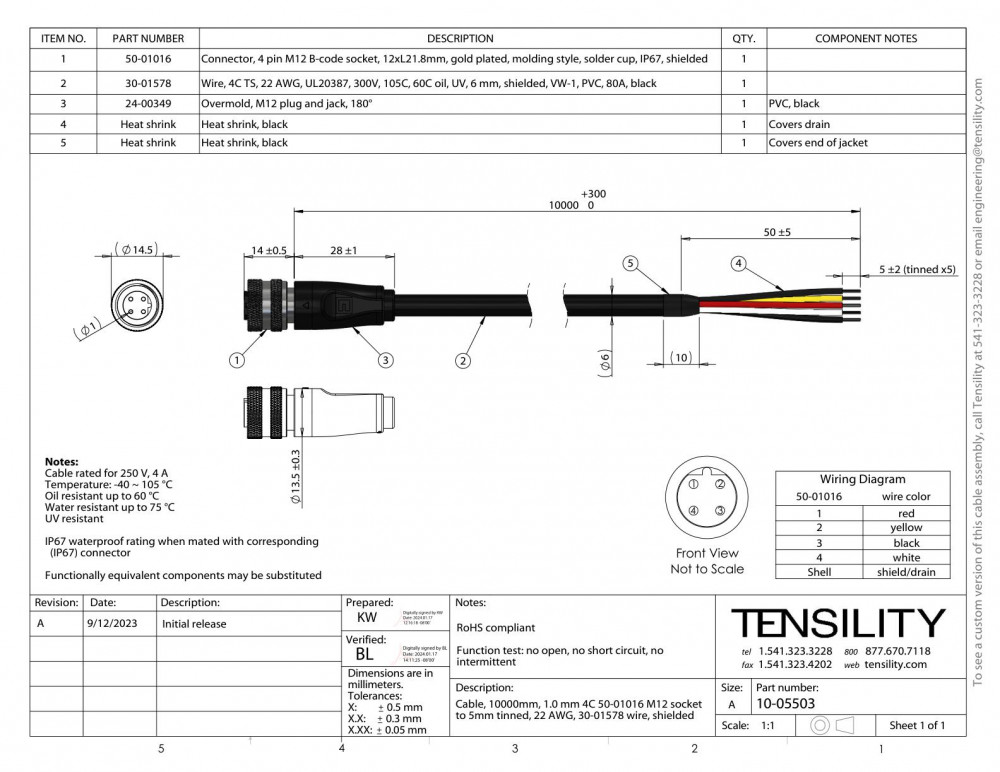 Tensility International 10-05503 product drawing