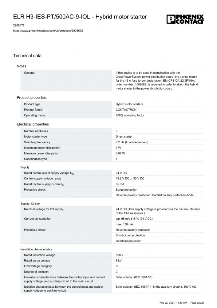 Phoenix Contact 2908672 technical document page 2