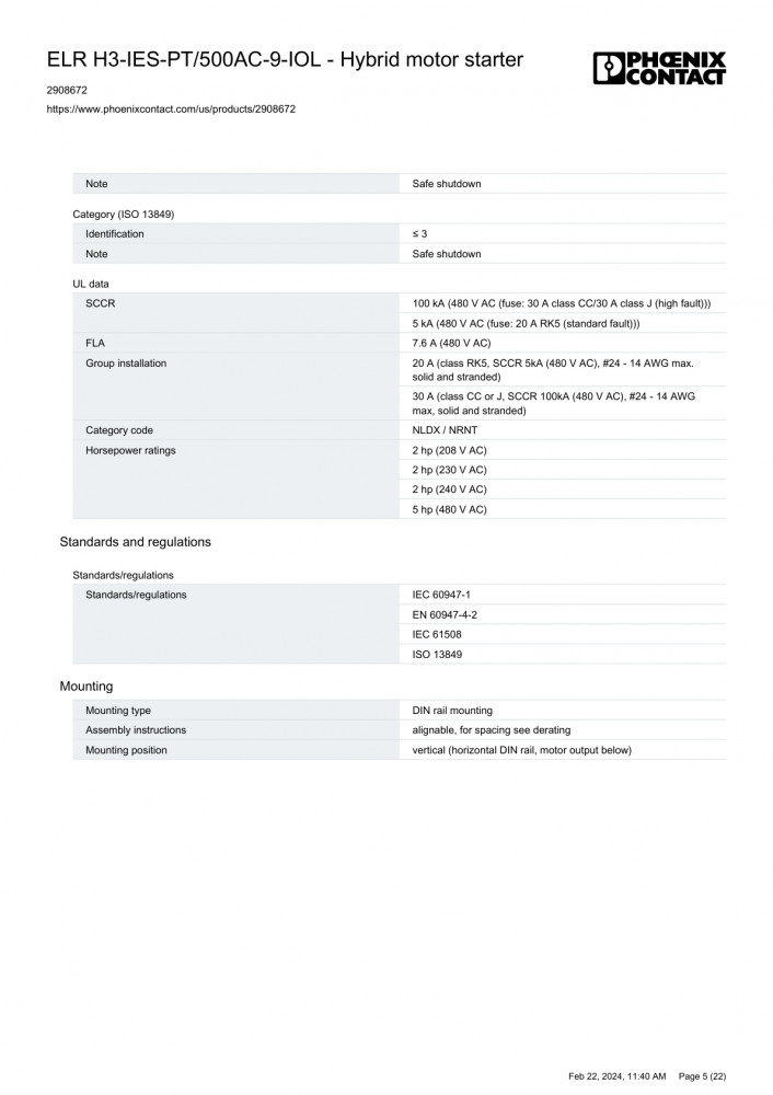 Phoenix Contact 2908672 technical document page 5