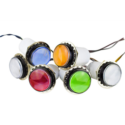 LED Panel Mount Indicator Yellow .688″ Round Flex Voltage Wire Leads IP67 for sale