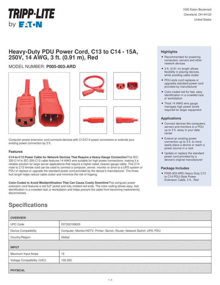 P005-003-ARD technical document page 1