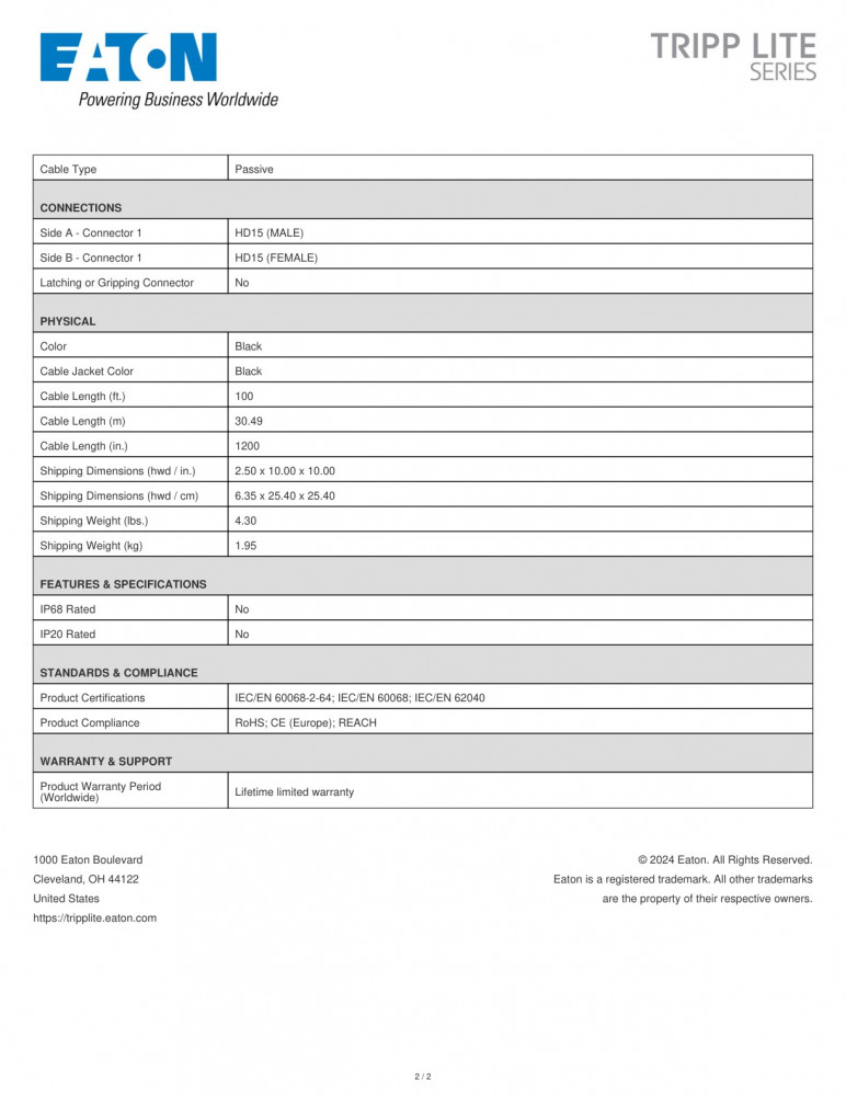 P500-100 technical document page 2