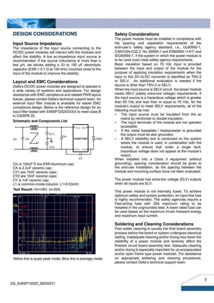 DELTA E48SP12020NRFB datasheet page 7