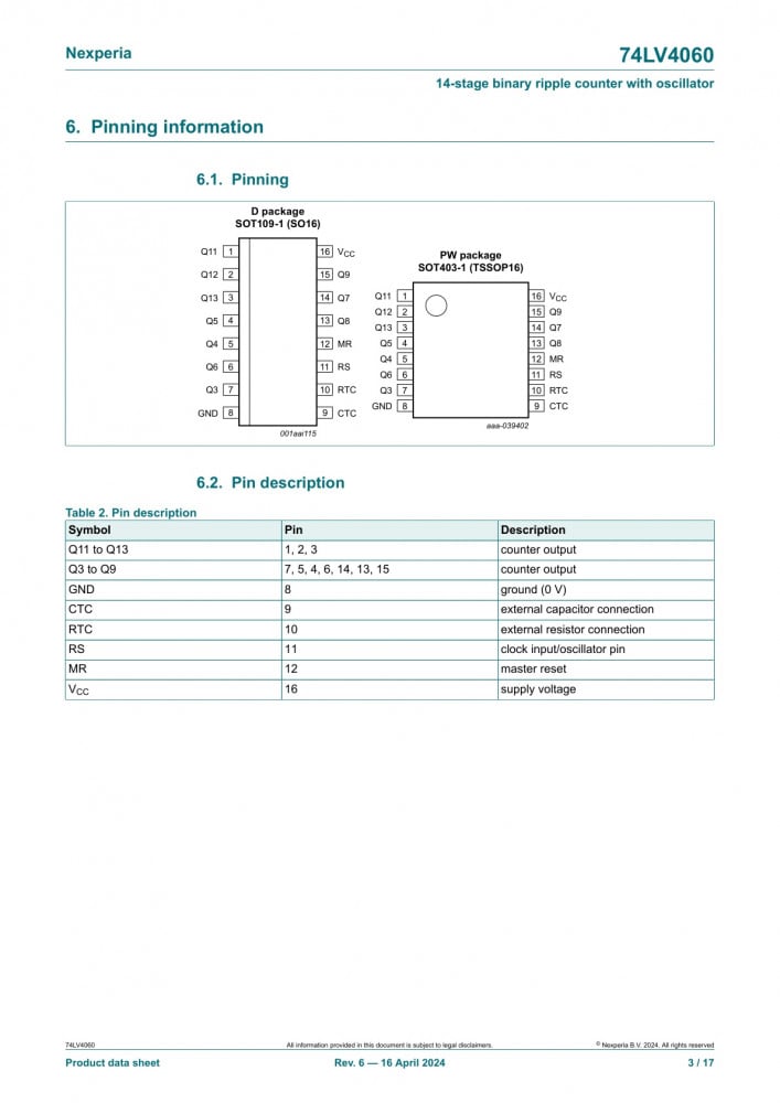 74LV4060D,118 datasheet page 3
