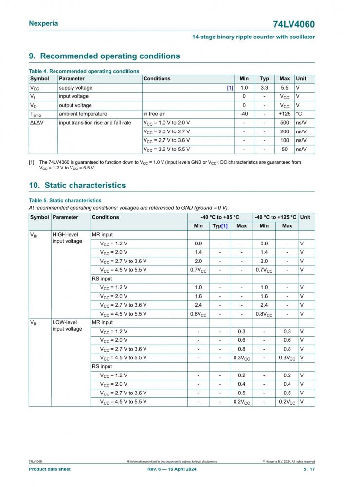 74LV4060D,118 datasheet page 5