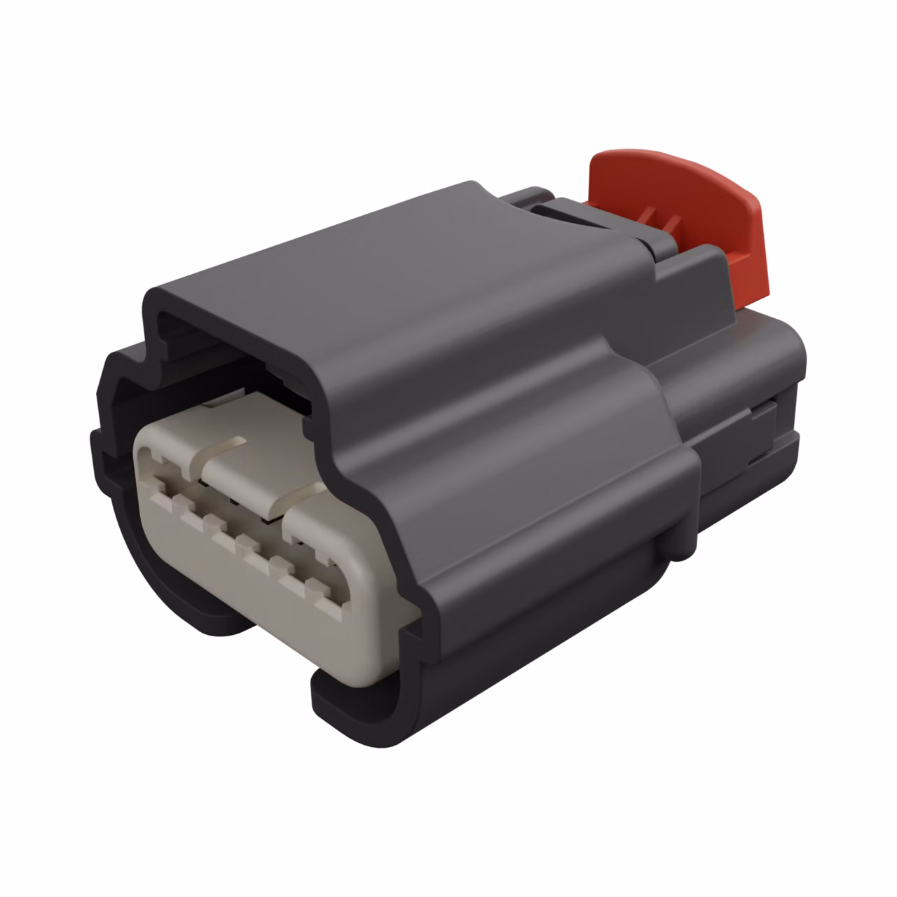 2.54mm MX64 Sealed Single Row Crimp Housing, GET Terminal, Gray, 6 Circuits, Key B, with CPA Lock, All Terminals Plugged for sale