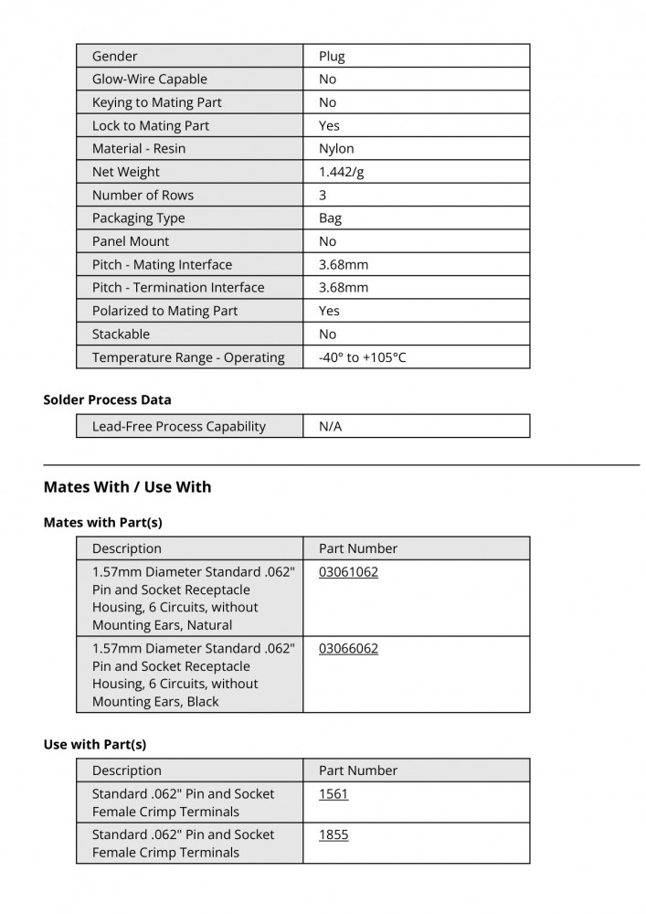 Molex 0.062 miniature terminal specification page 3