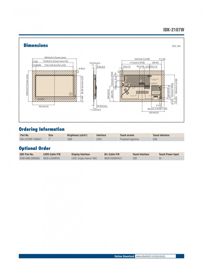 IDK-2107W technical document page 2