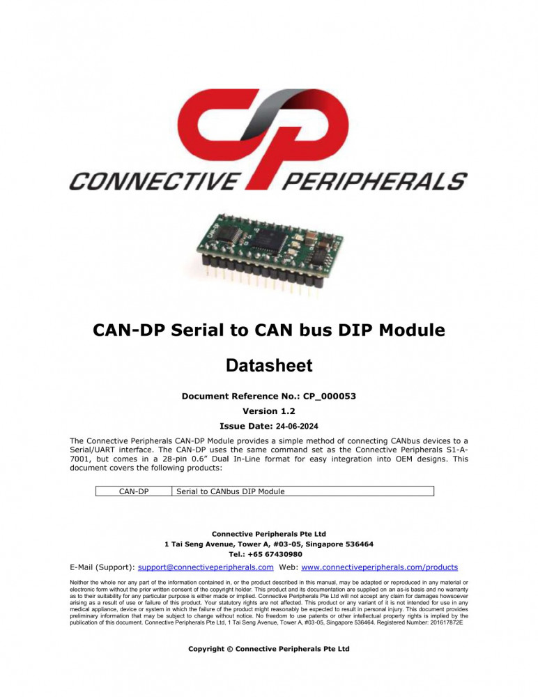 CAN-DP datasheet page 1