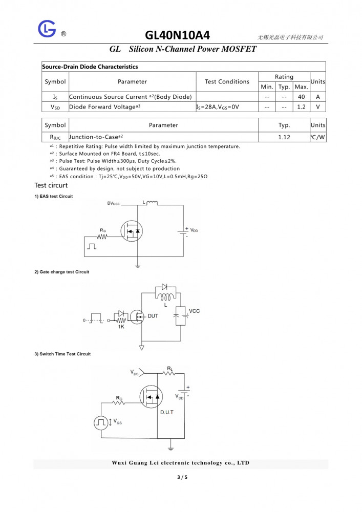 GL40N10A4 datasheet page 3