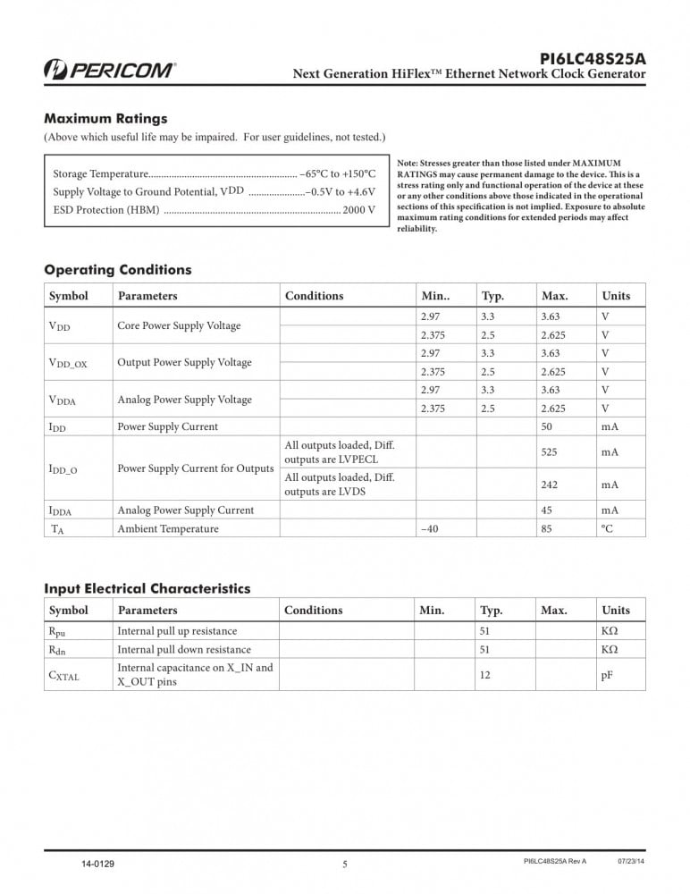 PI6LC48S25AZBBIEX datasheet page 5