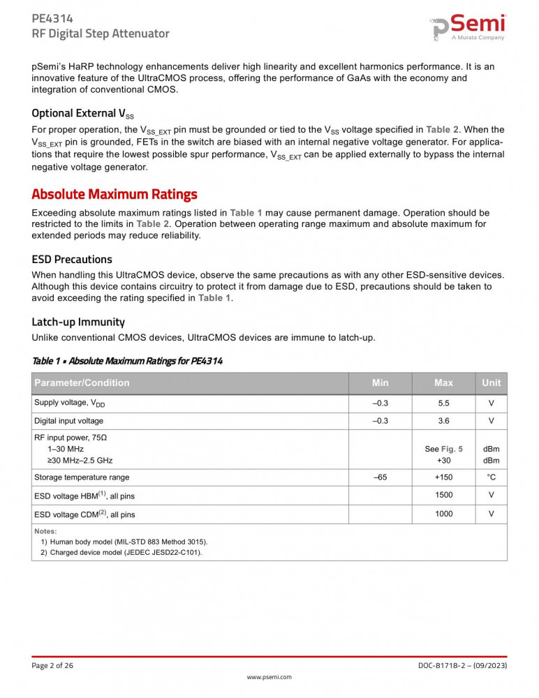 PE4314 technical document page 2