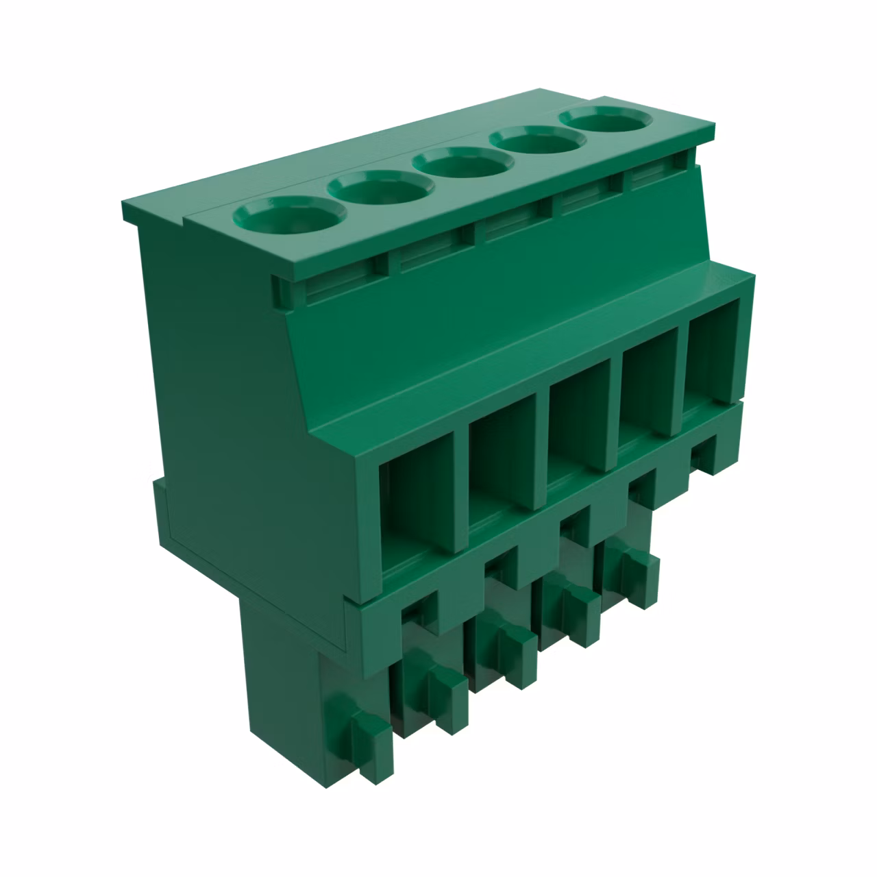 3.50mm Pitch Eurostyle Vertical Plug, with Reverse Imprinting, Front Wire Entry, Green Housing, 5 Circuits for sale