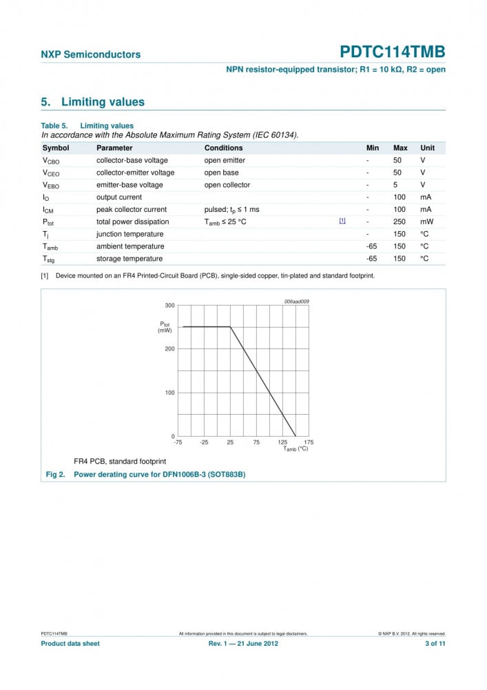 PDTC114TMB datasheet page 4