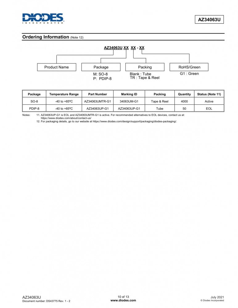 AZ34063U datasheet page 10