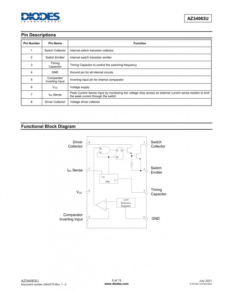 AZ34063U datasheet page 5
