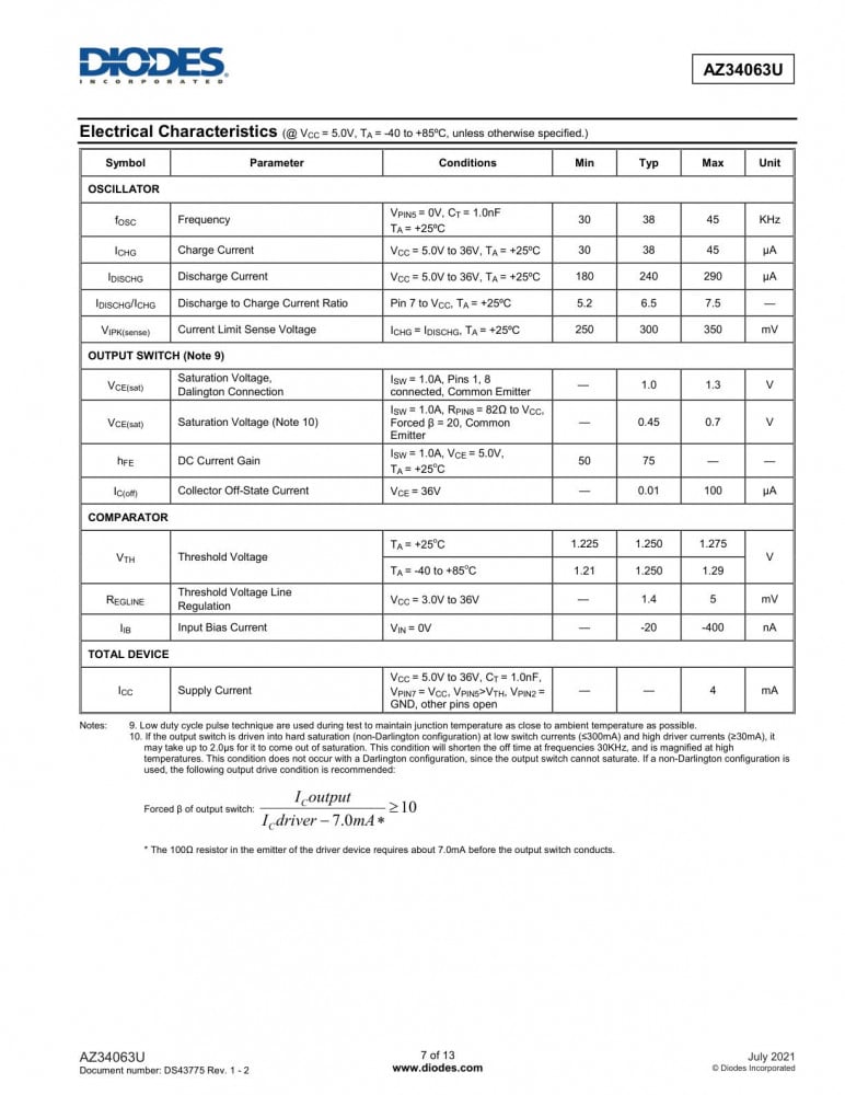 AZ34063U datasheet page 7